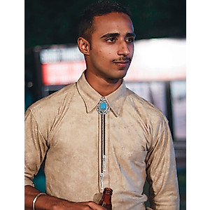 Jstyle 4Pcs Bolo Tie for Men Western Cowboy Leather Necktie Halloween Costume Accessories for Men Women