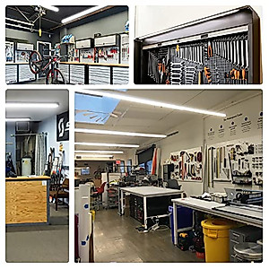 SHOPLED 5FT LED Shop Light, 45W 5850LM 6000K Cool White, V Shape, 5 Foot LED Linkable Ceiling Lights T8 LED Tube Lights Fixture, LED Shop Lights for Garage, Workbench, 4 Pack