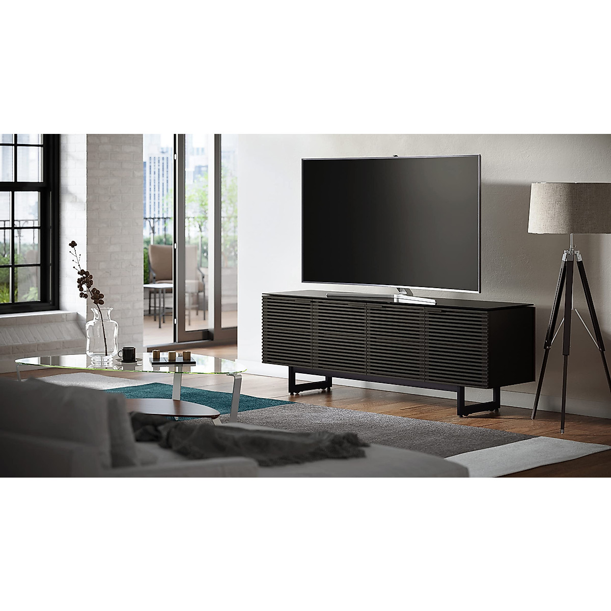 BDI Corridor 8179 Quad-Width Tall Media Cabinet, Charcoal