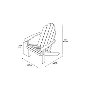 Linon Red Adirondack Chair, 30.4" W x 37.6" D x 37.8" H