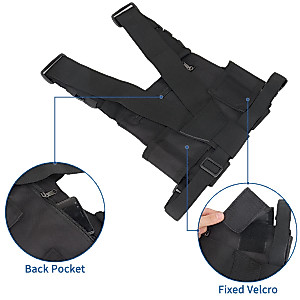 MANGEMA Radio Shoulder Holster Chest Harness Holder Vest Rig for Universal Two Way Radio Chest Front Pack Pouch Walkie Talkie Case with Front Pouches for Kenwood Retevis Baofeng UV5R F8HP UV82