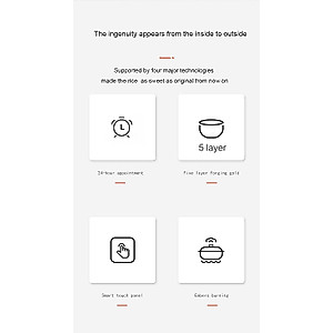 GUANGZHIAN 1.0 L Rice Cooker, Medium Size Cooker for 3-5 People, Multi Food Steamer, 24 Hours Preset, Portable Electric Rice Cooker 4 Cups (Uncooked), White