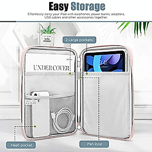 TiMOVO 9-11" Tablet Sleeve for iPad 10th Gen. 10.9", iPad 9th/8th/7th Gen. 10.2", iPad Air 11/Air 5th/4th Gen. 10.9",Galaxy Tab A9+/A9 Plus 11", Protective Bag with Pocket, Pink