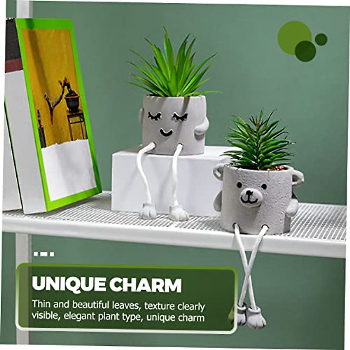 IMIKEYA Succulent Potted Plant Artificial Succulents Succulent Plants Artificial Office Plants Faux Succulents Faux Aloe Plant Fake Succulents Decor Small Decor Items for Shelf Desk Plants