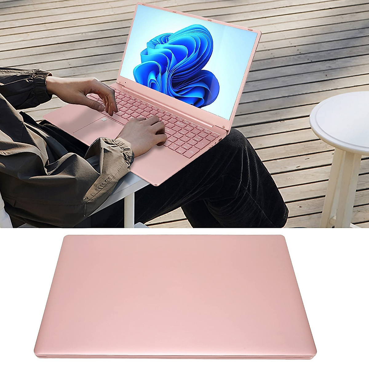 15.6 Inch Laptop for Windows 10, HD 1920x1080 IPS Screen, for Intel Celeron N5095 Processor, Fingerprint, Backlight Numeric Keypad, 4 Cores and 4 Threads, Light and Ultra Thin