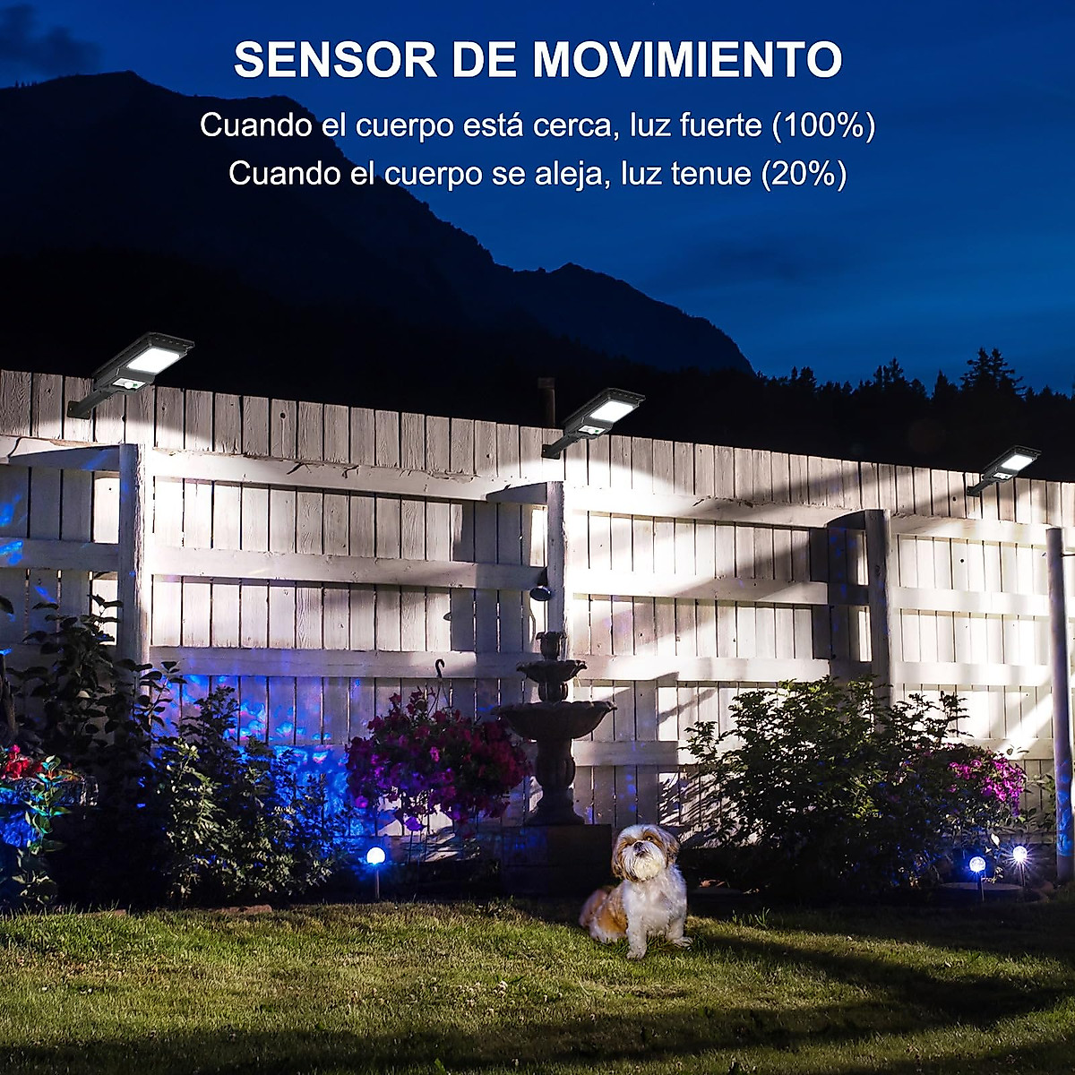 Engrepo Solar Lights Outdoor, 1000LM 156 LEDs Solar Powered Motion Sensor Light, Security Waterproof Solar Flood Light for Yard, Fence, Garden, Patio, Front Door, Shed, Deck, Path. 2 Pack