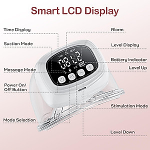 Breast Pump Hands Free Breast Pump, Wearable Breast Pump with Soft Double-Sealed Flange, Wireless Electric Breast Pump with 3 Modes & 9 Levels, No Leakage