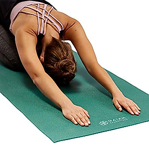 Gaiam Essentials Premium Yoga Mat with Yoga Mat Carrier Sling, Pink, 72 InchL x 24 InchW x 1/4 Inch Thick