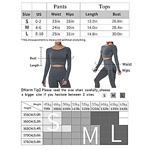 JOJOANS Workout Sets Women 2 Piece Outfits High Waist Seamless Leggings and Crop Top Yoga Set Gym(Grey L)