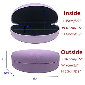 CHZZMS 4 PACK Extra Large Hard Shell Eyeglasses Case, Protective Case For Eyeglasses and Sunglasses (4 PACK-A)