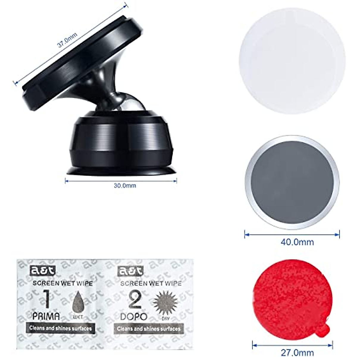 ONTHIS All-Metal Magnetic Phone Holder for Car Dashboard, Universal Cell Phone Mount for Car with Super Strong Magnet 360° Rotation Universal Dashboard car Mount Fits All Smartphones