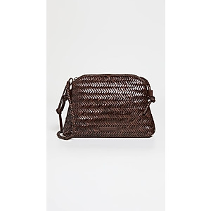 Loeffler Randall Women's Mallory Woven Crossbody Bag, Chocolate, Brown, One Size
