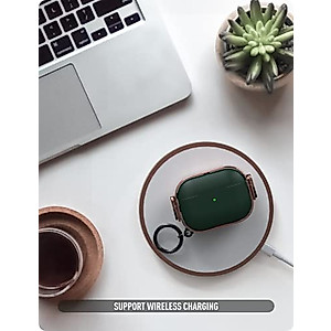 GuarzFun case for AirPods Pro 2nd Generation case 2022, Secure Lock Clip case, Hybrid Material, Full Body Protective Cover for New AirPod Pro 2 & AirPod Pro (Rose Golden + Green)