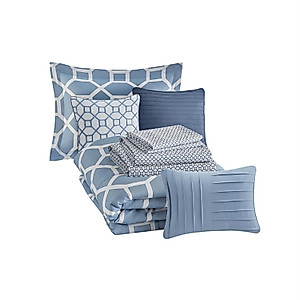 Beautyrest Polyester Printed 10-PC King Comforter Set with Blue BR9144409622-18