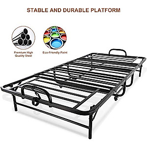 Rollaway Beds with Mattress for Adults Folding Bed Portable Foldable Guest Beds Twin, 5 Minutes to Assemble, 5 inch Memory Foam Mattress, 75x38 Inch