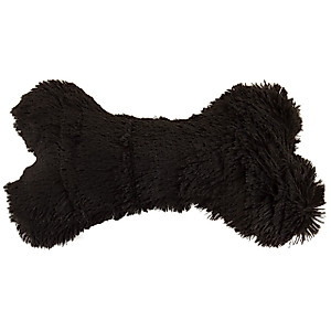 Bessie and Barnie Deluxe Extra Plush Faux Fur Wolfhound Grey Shag Pet Dog Luxury Fashion Bone Toy Pillow