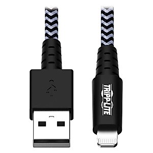 Tripp Lite Heavy Duty USB to Lightning Charging & Data Cable, Heavy Duty with Braided Jacket, MFi Certified for Apple iPhone, iPad & iPod - 6 Feet / 1.8 Meters, 2-Year Warranty (M100-006-HD)