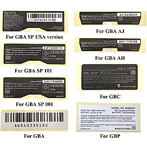 2 x Replacement Sticker Label Tag Marking Sticker for Gameboy Advance GBA SP GBA GBC GBP Game Console (GBA SP 101)