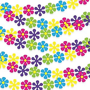 Thenshop 5 Pack 60's Hippie Party Banners Multi Color Flower Cutout Garland Mini Retro Flower Cutouts Banners for Hippie Party Birthday Baby Shower Home Classroom Favor Supplies Decor