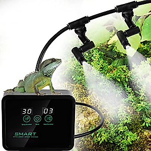 Reptile Mister, Reptile Humidifiers Intelligent Misting System with Timer, 360° Reptile Fogger Terrarium Humidifier for Chameleon Lizard Snake Turtle Frog Amphibian Rainforest Plants