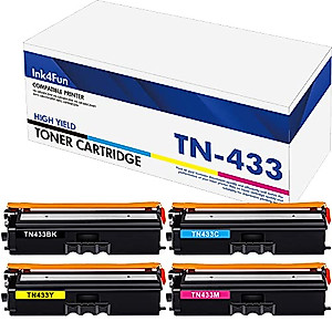 TN-433 TN 433 Toner Cartridge : High Yield TN433 TN-431 TN431 Toner Compatible for Brother TN-433BK TN-433C TN-433M TN-433Y MFC-L8900Cdw HL-L8260CDW HL-L8360CDW MFC-L8610CDW HL-L8360CDWT Printer
