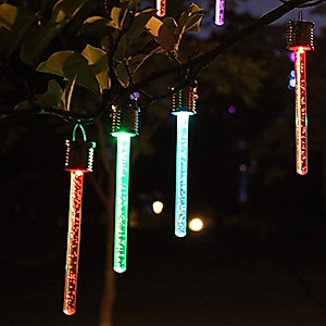 Uonlytech Outdoor Decor Solar Hanging Light, Color Change Solar Acrylic Bubble Light, Solar Garden Lights for Garden Patio Backyard Pathway (2Pcs) Solar Lights Outdoor