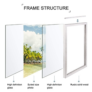 DLQuarts 11x14 Floating Photo Picture Frame, Floating Display for Photos 8x10, 7x9, 5x7,or Full Display for 11x14 Photos, Solid Wood, Double Glass, 2 Pack, White