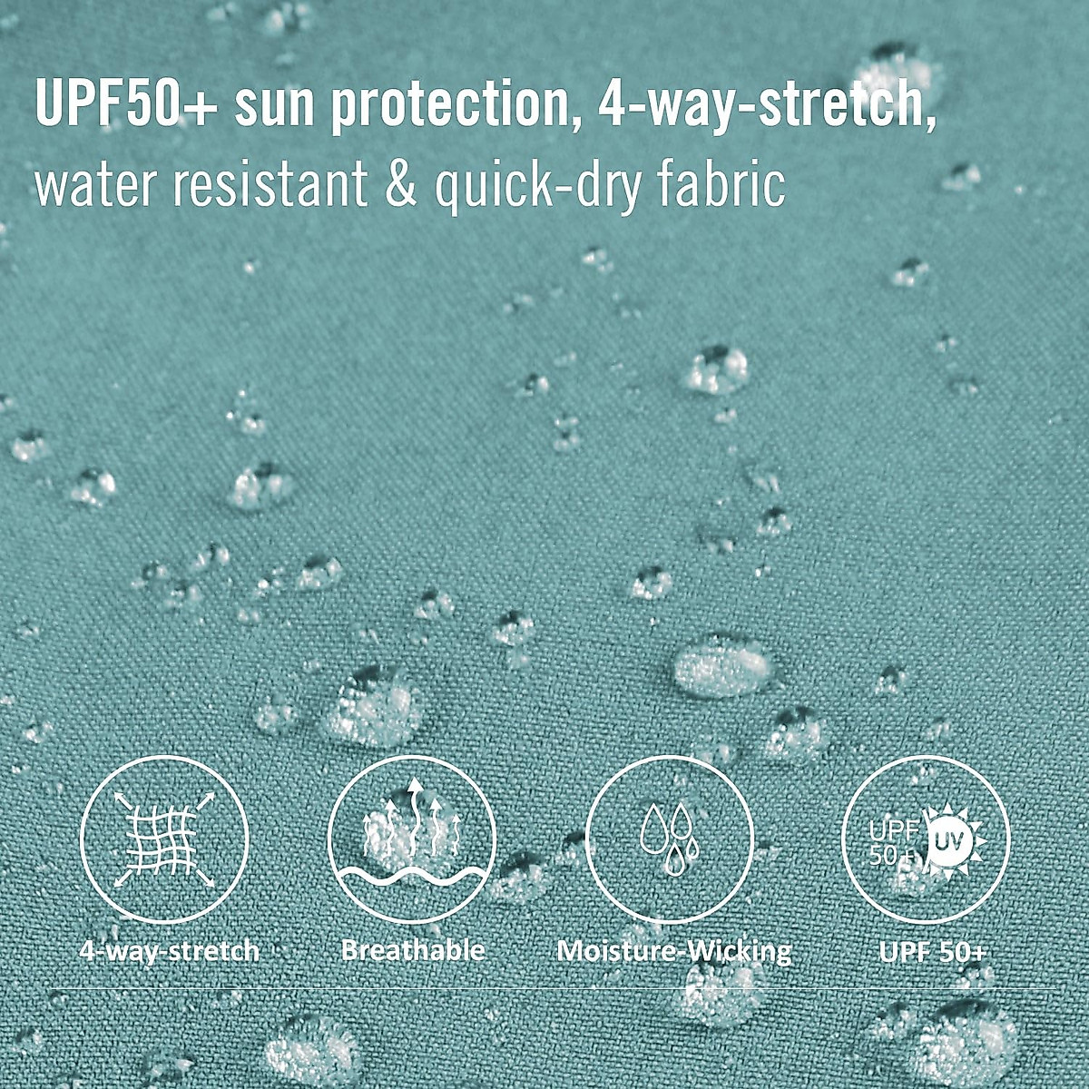 BALEAF Women's Hiking Cargo Capris Outdoor Lightweight Water Resistant Pants UPF 50 Zipper Pockets Pond Size M