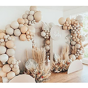 Tan Balloons Double Stuffed Nude Brown Balloon Garland Apricot Balloons Different Sizes Neutral Balloon Arch Kit For Teddy Bear Baby Shower Woodland Jungle Theme Birthday Boho Party Decorations