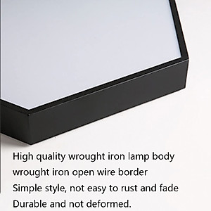 COSFEEL Dimmable LED Flush Mount Ceiling Light Simple Hexagon Panel Light Modern Surface Mount Ceiling Lamp with Remote Close to Ceiling Light Fixture for Kitchens, Aundry, Bedrooms