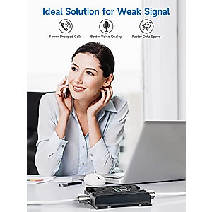 Cell Phone Signal Booster for Verizon and AT&T | Up to 4,500 Sq Ft | Boost 4G LTE 5G Signal on Band 12/13/17 | 65dB Dual Band Cellular Repeater with High Gain Antennas | FCC Approved