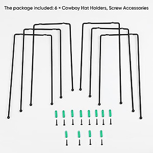 Taozun Cowboy Hat Rack Organizer - 6 Pieces DIY Hangers for Wall Display