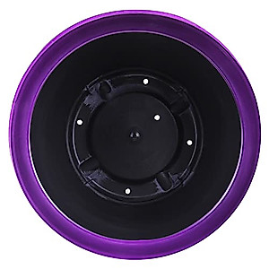 Garden Elements Glazed Brushed Happy Large Plastic Planter, 15" (2, Purple)