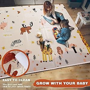 Richgv Baby Play Mat, Extra Large Soft Baby Crawling Mat Extra Thick 1.5cm Foam Play Mat for Baby, Waterproof Non-Toxic Crawl Mat Foldable Playmat for Infants Toddlers and Kids, 77.6X 69.7 Inches