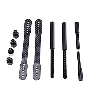 RC Car Body Post Mounts, Carbon Fiber + Aluminum Alloy RC Car Front and Rear Shell Column Kit Compatible for AXIAL SCX10 90046 90047