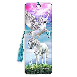 3D Pegasus and Unicorn bookmark featuring the artwork of Royce B McClure - by Artgame (TOP DESIGN)