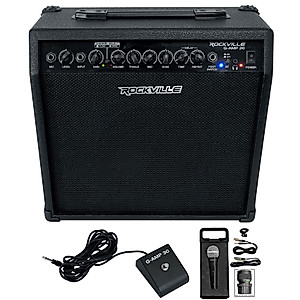 Rockville G-AMP 30 Watt Guitar Combo Amplifier Amp w/Bluetooth+Footswitch+Mic