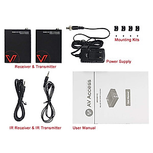 AV Access 4K HDMI Extender Over Cat5e/6/6a/7 4K@60Hz up to 115ft, 1080P up to 164ft, HDR10+, HDMI 2.0 YUV4:4:4, HDCP 2.2, 18Gbps, Plug & Play, IR Return & PoE, Smart EDID