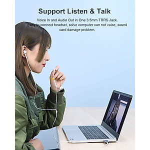 Hagibis USB External Sound Card Adapter Alloy 2 in 1 USB to 3.5mm AUX TRRS Headphone and Microphone Jack Audio Adapter Mic Stereo Sound Card for Windows, Mac, PC, Laptops, Desktops, PS4, PS5 (Grey)