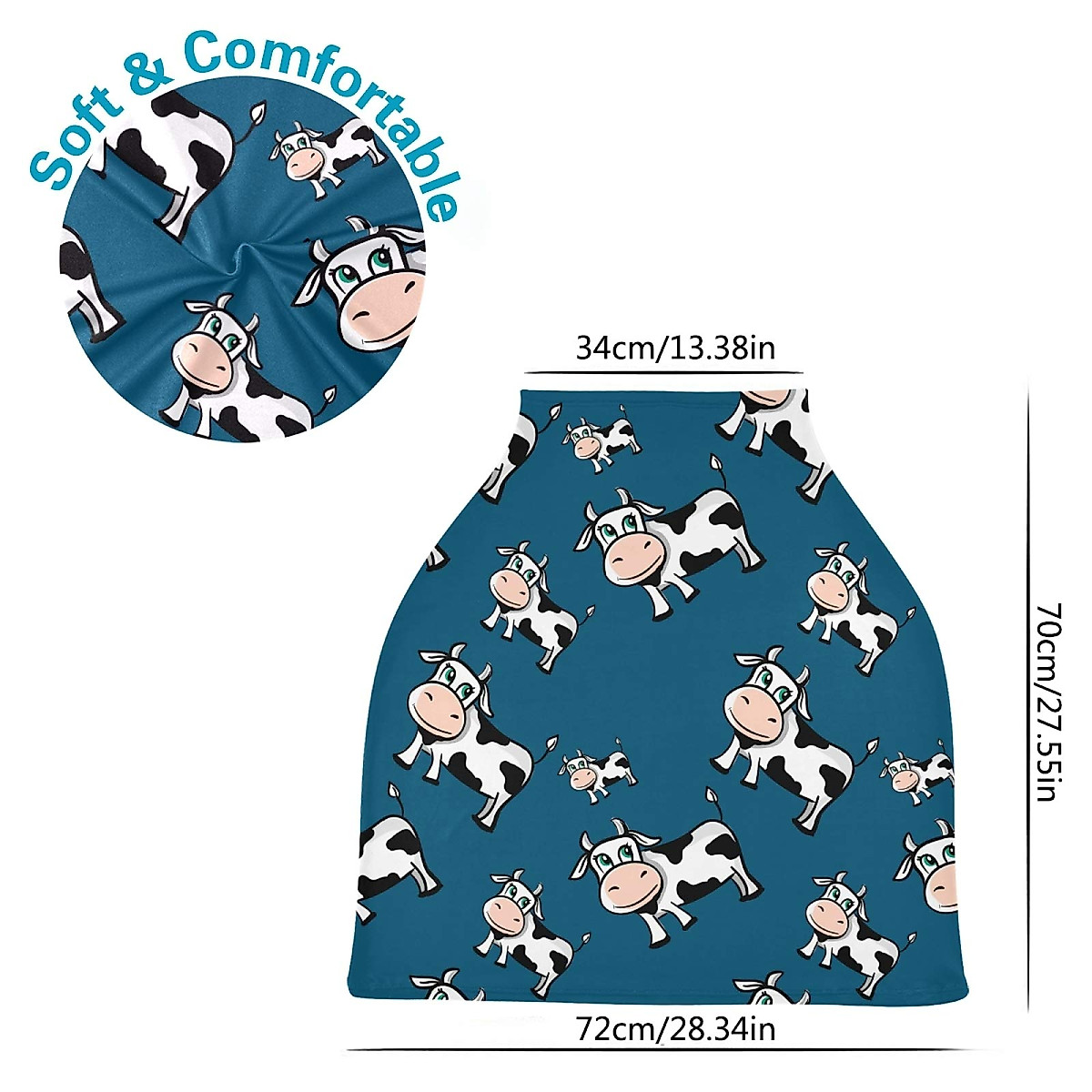 Nursing Cover Breastfeeding Scarf Cute Cow Print - Baby Car Seat Covers, Stroller Cover, Carseat Canopy (0br2b1)
