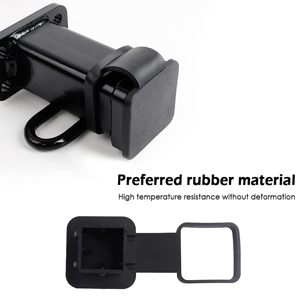 Universal Tow Hitch Cover Replacing 2”Hitch,Rubber Dust Cap&Car Decoration,Trailer Hitch Cover Compatible with Toyota Ford Chevrolet Nissan Dodge Ram Class 3 III and 4 IV Receivers