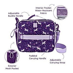 Bentgo Prints Insulated Lunch Bag Set With Kids Bento-Style Lunch Box (Unicorn)