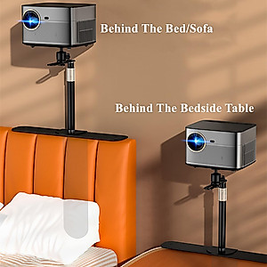 Plug-in Projector Stand Bedside Sofa Projector Mount Base Ballhead 360 Degree Adjustable Table Side Projector Bracket Holder for Nebula XGIMI VANKYO Jinhoo AuKing Epson and Most Video Projectors