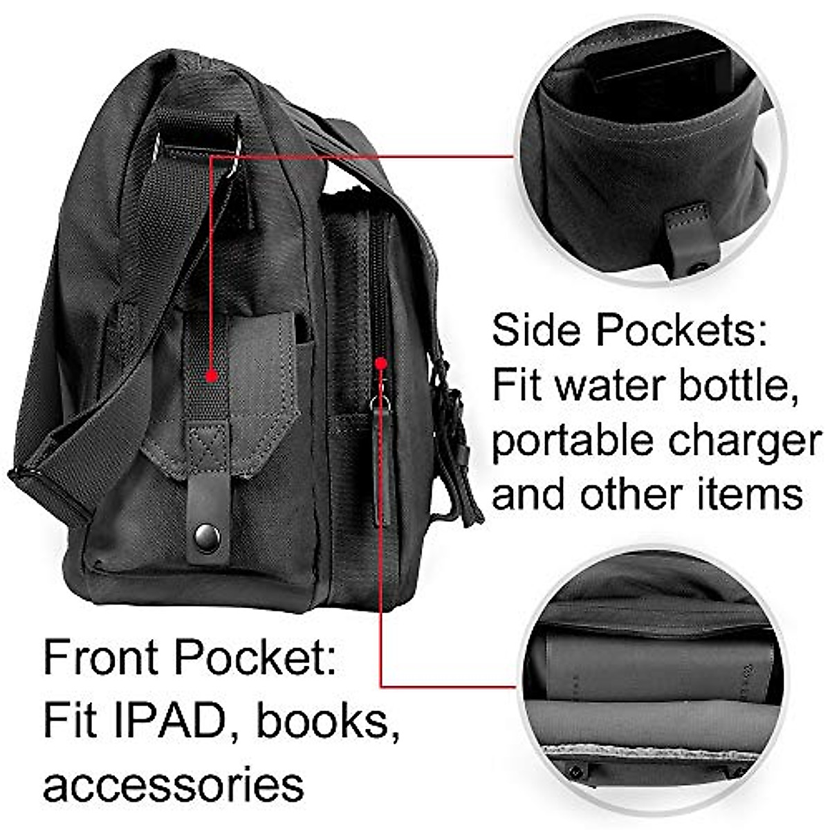CADeN Camera Bag Case Canvas Compatible for Nikon, Canon, Sony DSLR/SLR Mirrorless Camera with Tripod Holder, Camera Shoulder Messenger Bag for Men/Women(1.0 Black)