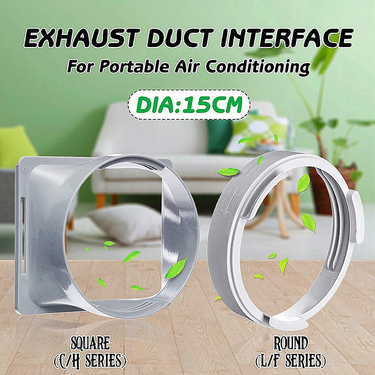 Jiecikou 5.9 inch Tube Portable A/C AC Air Conditioner Exhaust Hose Coupler/Coupling - Works with Every Mobile Air-Conditioning Unit Round (L/F Series)