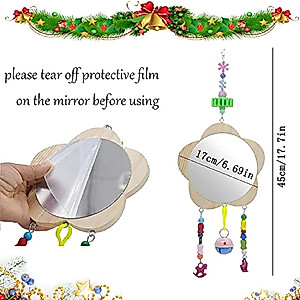 Viowey 2PCS Chicken Xylophone Toys, Chicken Mirror, Chicken Pecking Toy, Suspensible Wood Xylophone Toy with 8 Metal Keys for Hens Parrots