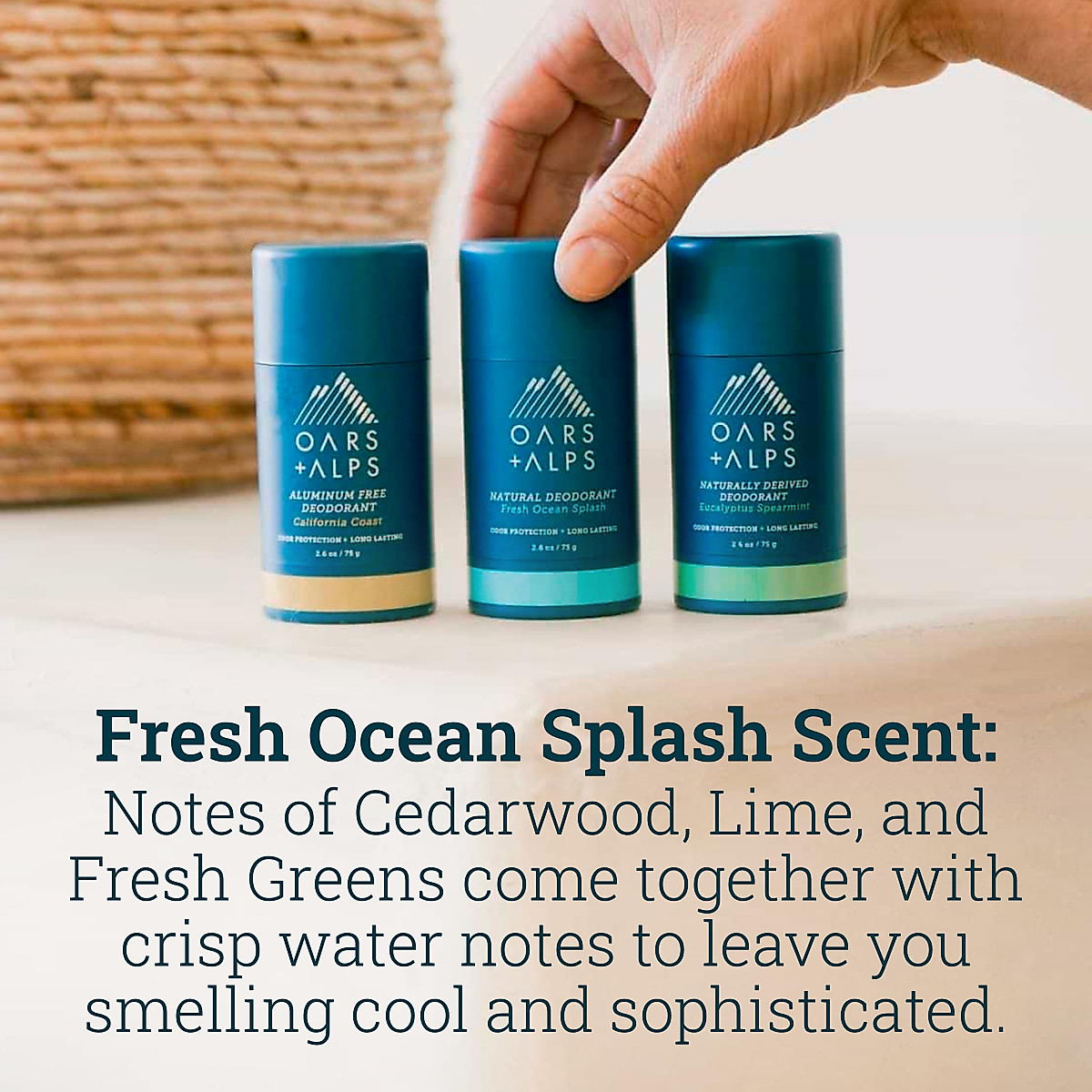 Oars + Alps Aluminum Free Deodorant for Men and Women, Dermatologist Tested and Made with Clean Ingredients, Travel Size, Variety, 3 Pack, 2.6 Oz Each