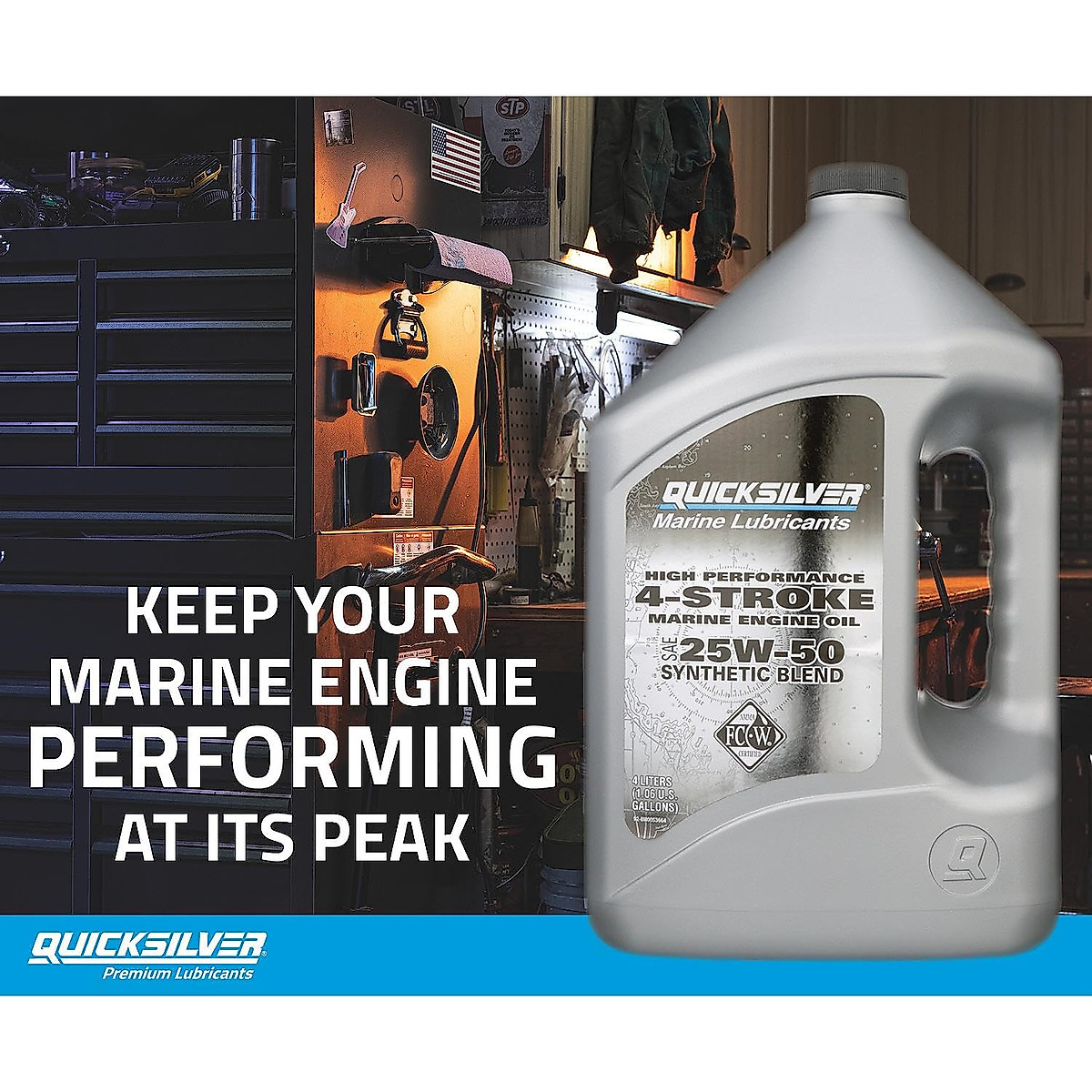 Quicksilver 25W-50 High Performance Synthetic Marine Engine Oil - 1 Gallon