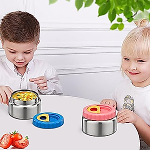 PIQUEBAR 8 Ounce Kids Thermo For Hot Food Vacuum Soup Thermo Insulted Food Jar, Lunch Container for School, Travel, Stainless Steel (8oz Pink)