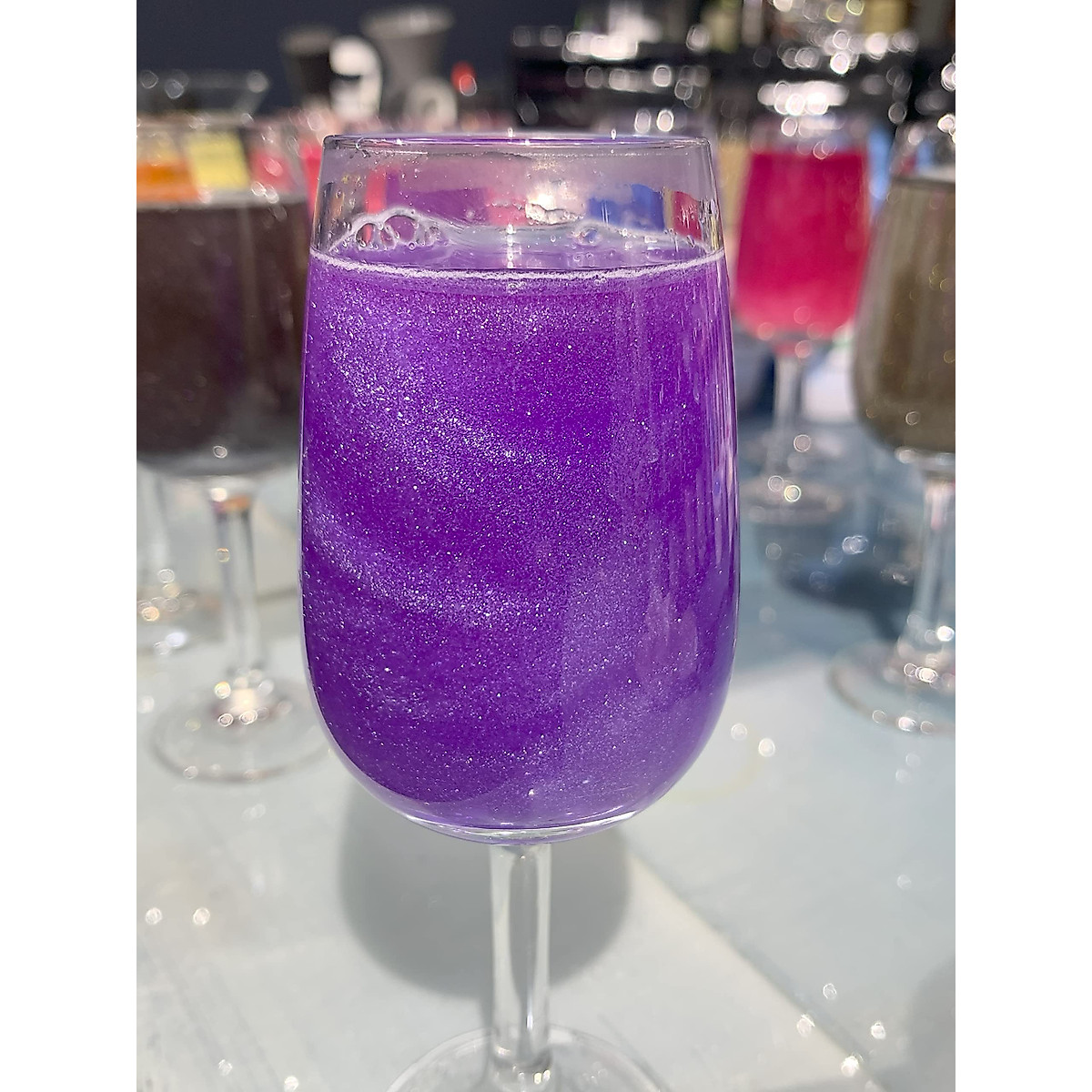 Snowy River Cocktail Sugar & Edible Glitter Pack - Naturally Colored Beverage Rimming Sugar for Cocktails, Margaritas, Drinks, 4oz Sugar & 4g Glitter (Purple)